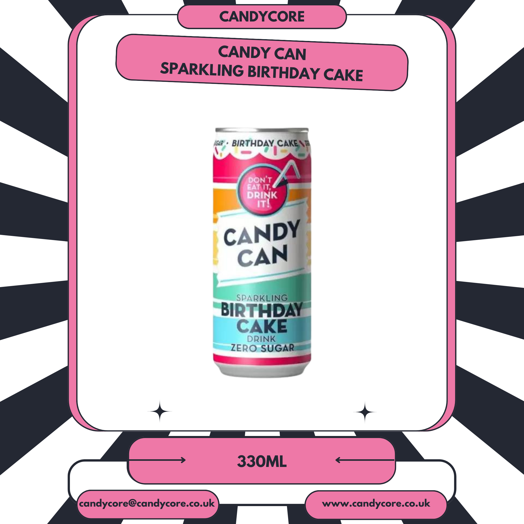 Candy Can - Sparkling Birthday Cake (Sugar Free) 330ml – Candy Core
