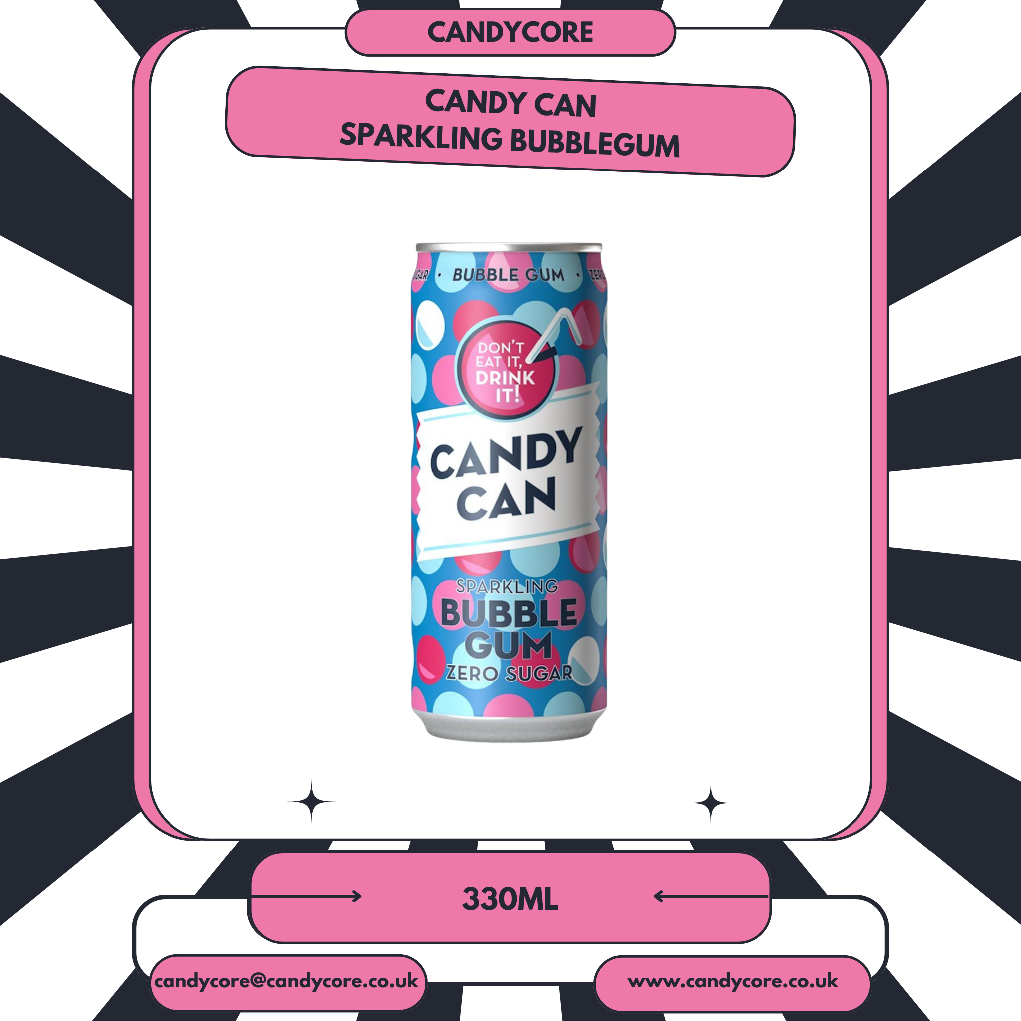Candy Can - Sparkling Bubblegum (Sugar Free) 330ml – Candy Core