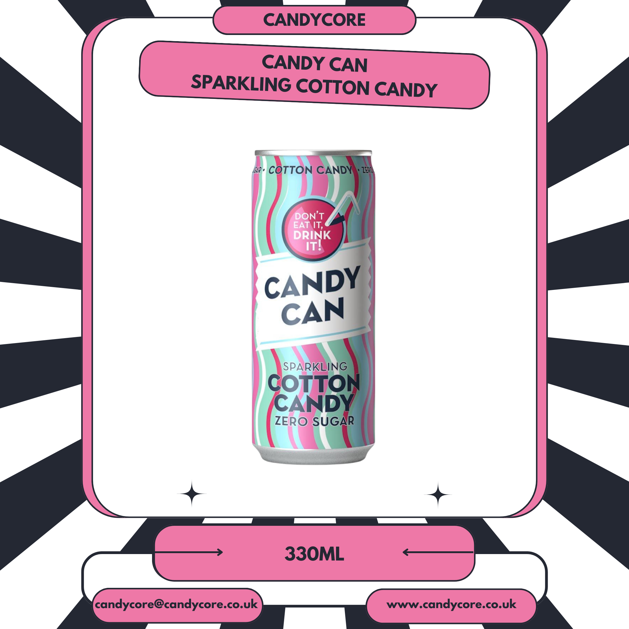 Candy Can - Sparkling Cotton Candy (Sugar Free) 330ml – Candy Core